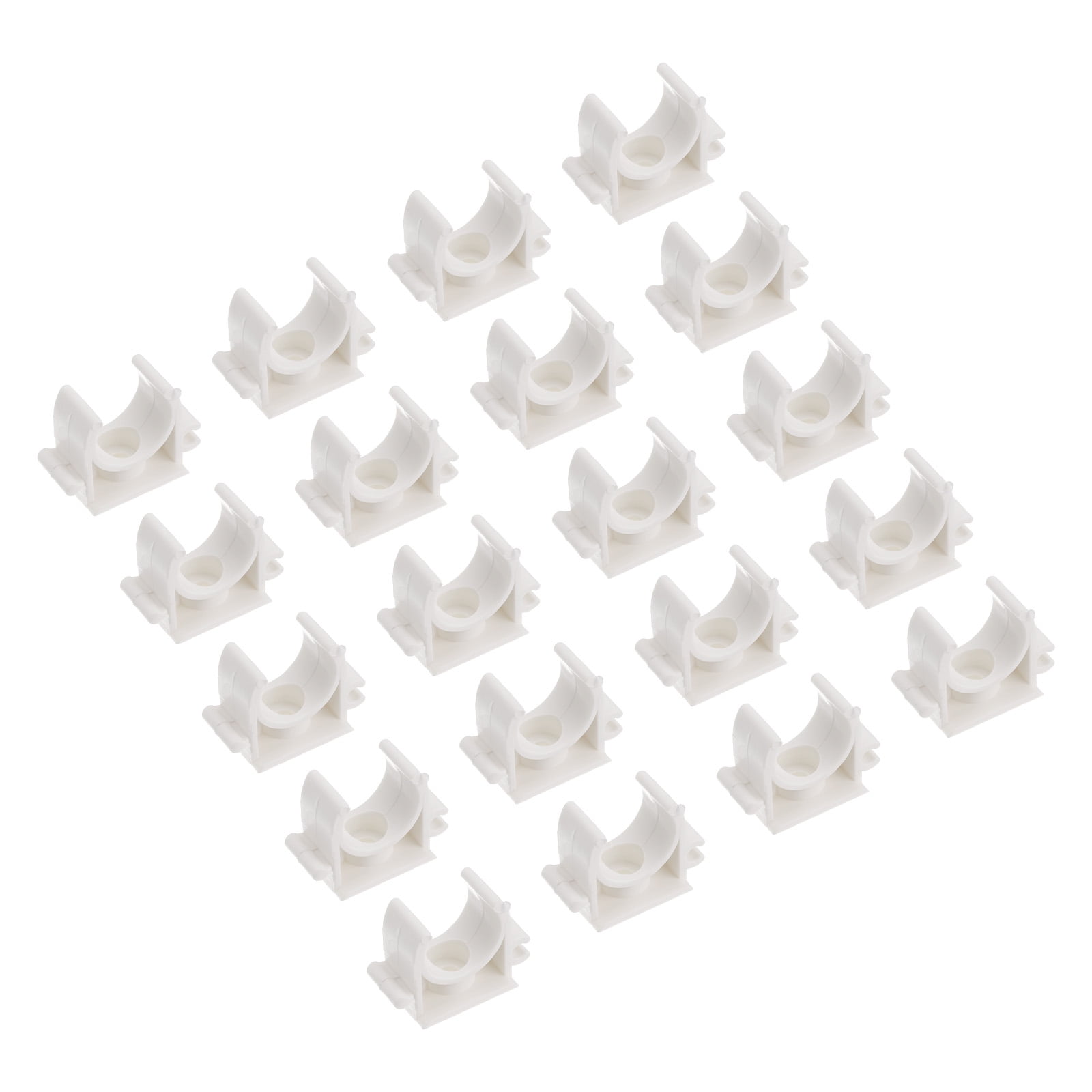 PVC U-type Tube Pipe Fitting Clamps Clips Connectors Inner 20mm White ...