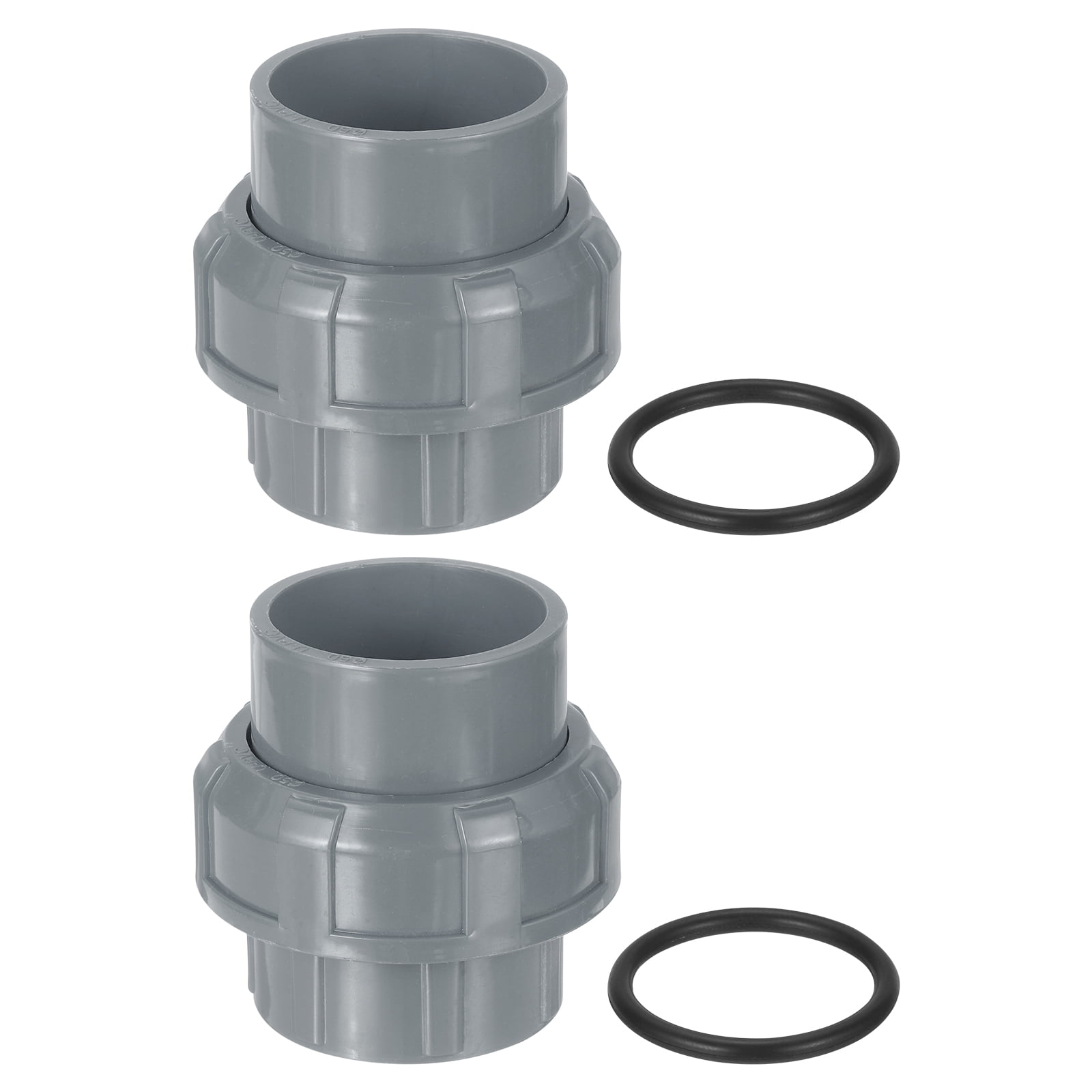 PVC Union Pipe Fitting, 2Pcs 50mm(2") PVC Slip Union Coupling Adapter ...