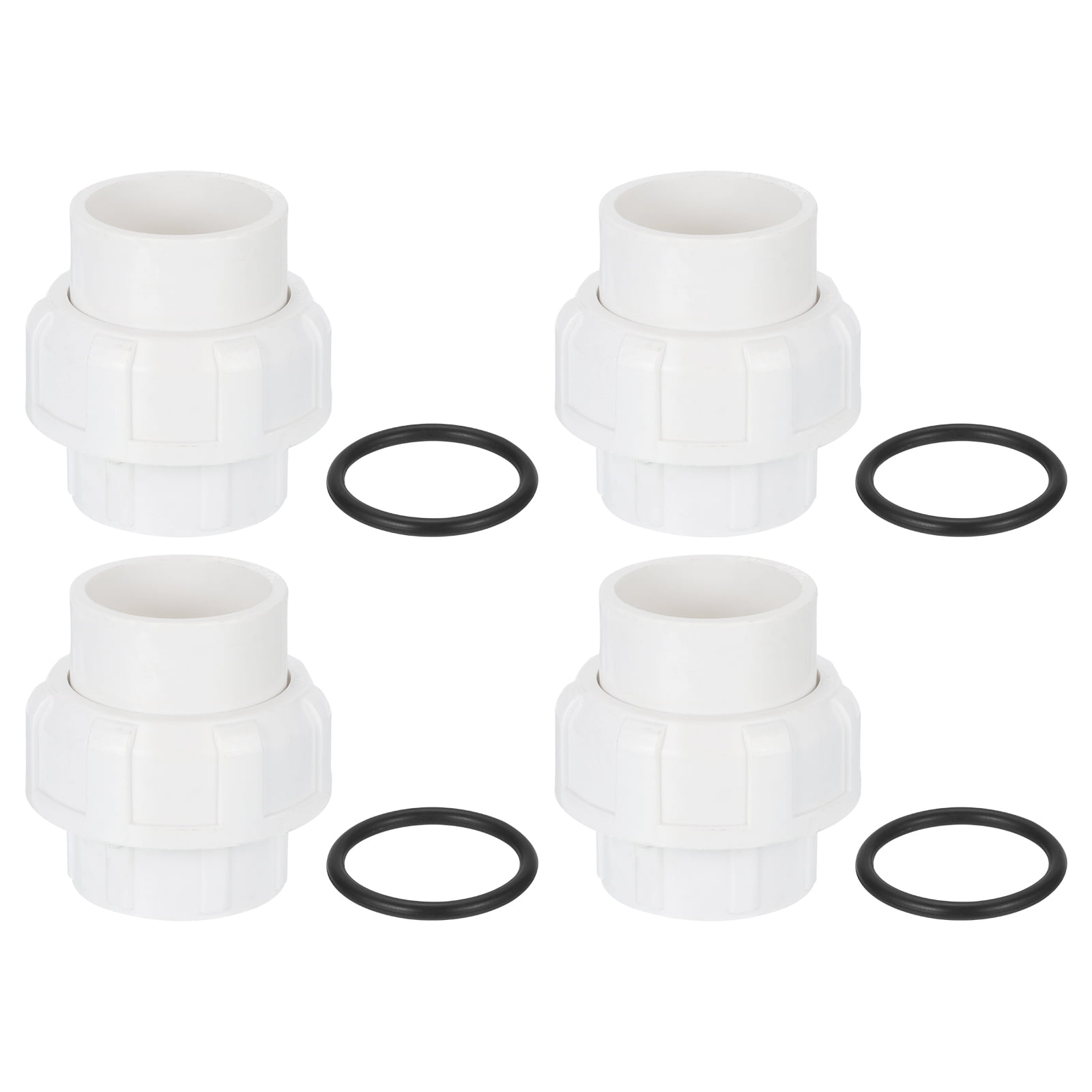 PVC Union Pipe Fitting, 4Pcs 40mm(1-1/2") PVC Slip Union Coupling ...