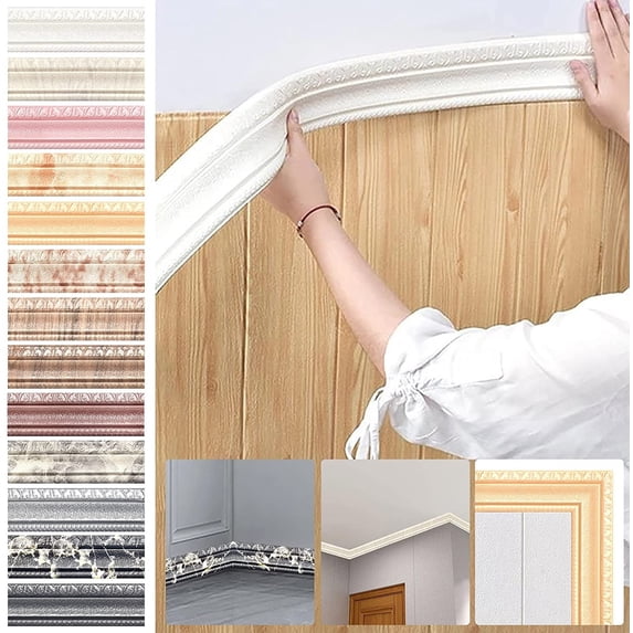 PVC Wall Molding Trim, Waterproof Oilproof Decorative Wall Line, Easy ...