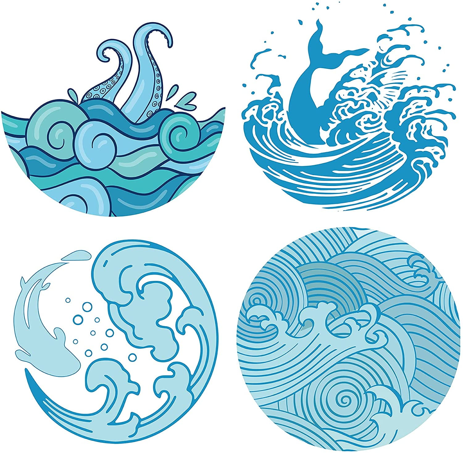 PVC Wall Static Stickers Round Shape for Window or Stairway Home ...