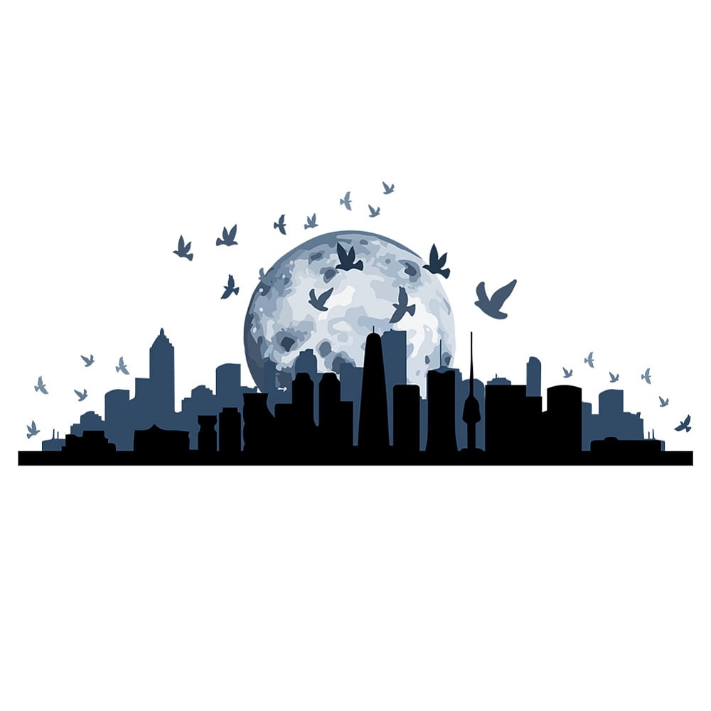 PVC Wall Stickers Wall Decoration Building Pattern 1180x265mm - Walmart.com