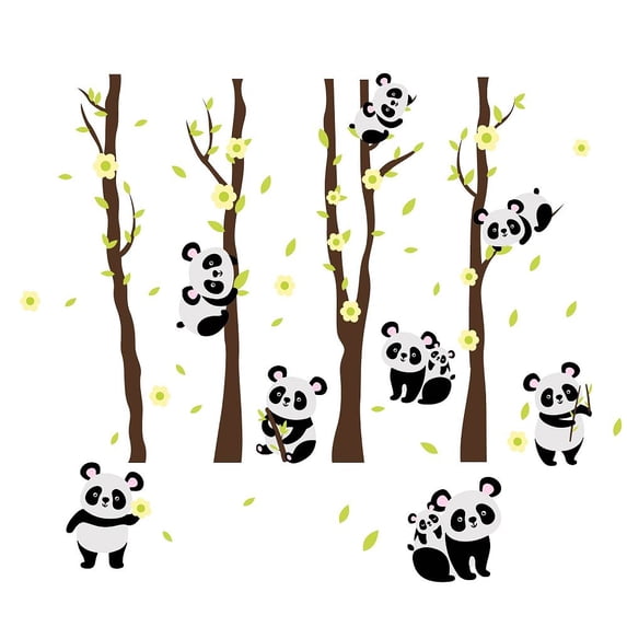PVC Wall Stickers Wall Decoration Panda Pattern 390x900mm 2pcs/set ...