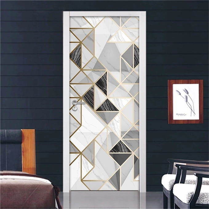 PVC Wallpaper For Door Self Adhesive Home Design Decoration Doors ...