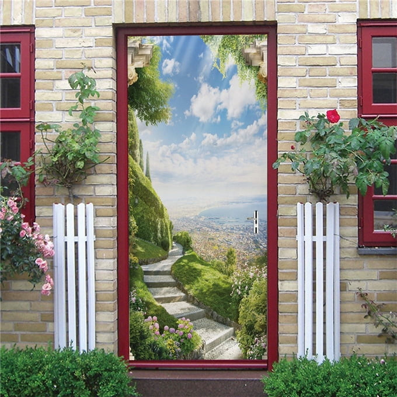 PVC Wallpaper For Door Self Adhesive Home Design Decoration Doors ...