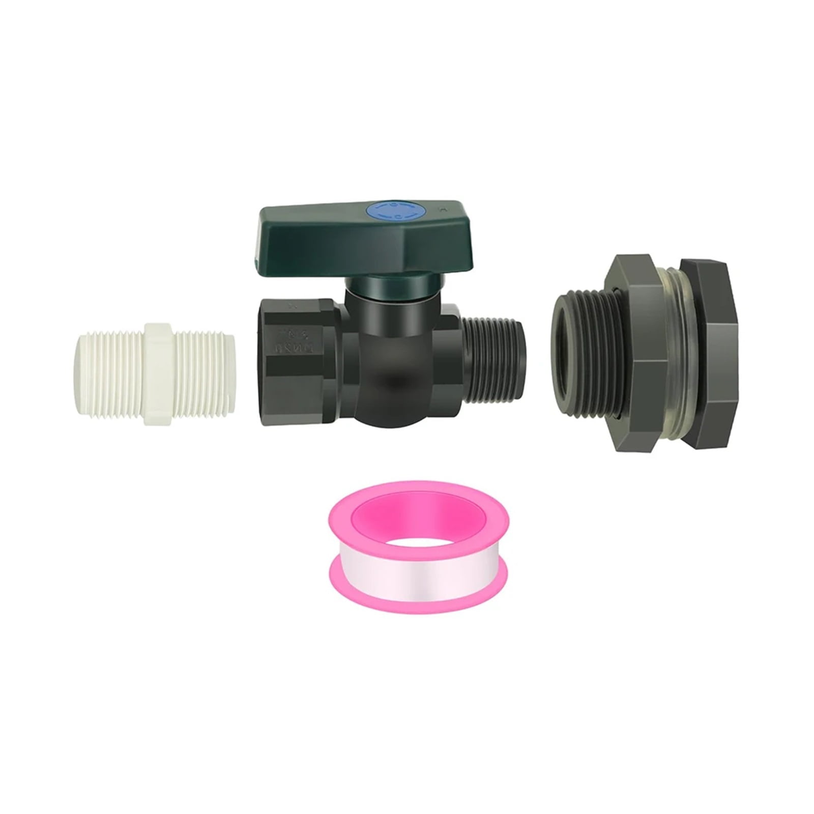 PVC Water Barrel Spigot Kit, Connector Drain Adapter with Inner ...