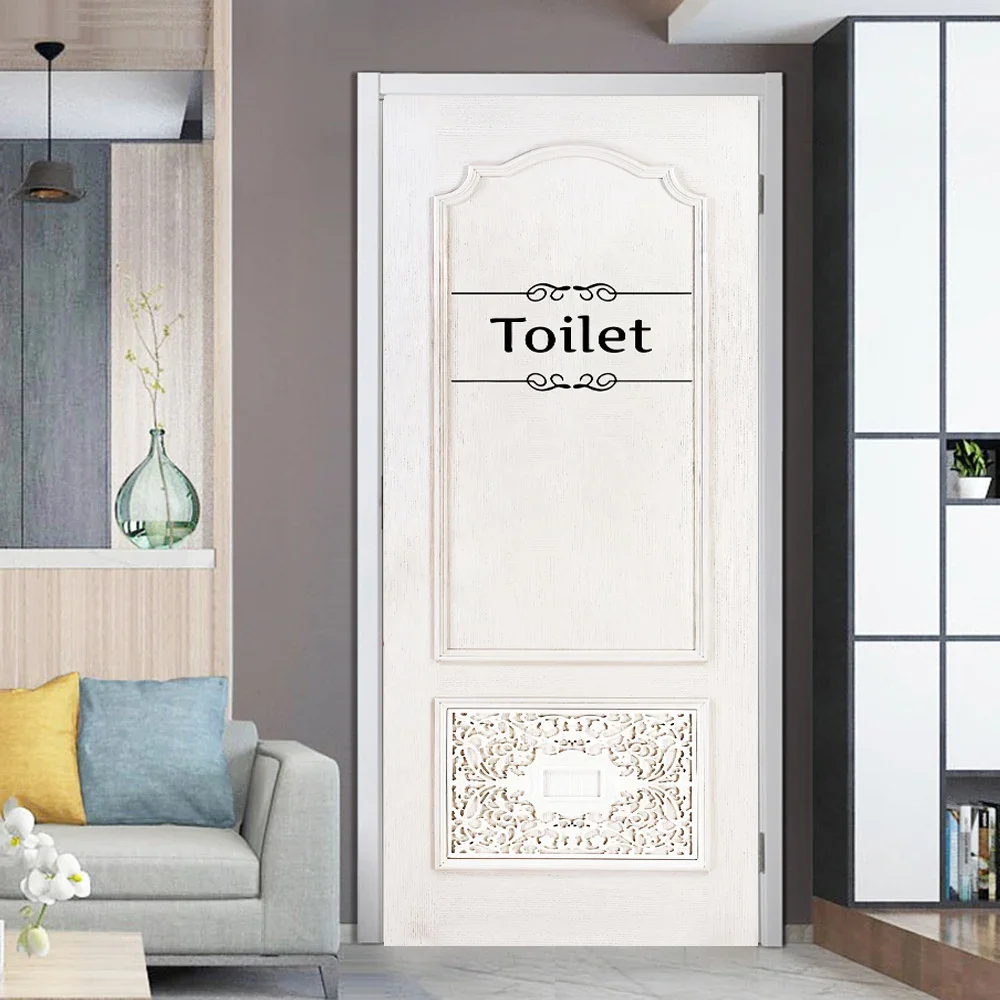 PVC Waterproof Door Sticker White Wood Self-adhesive Wallpaper Doors ...