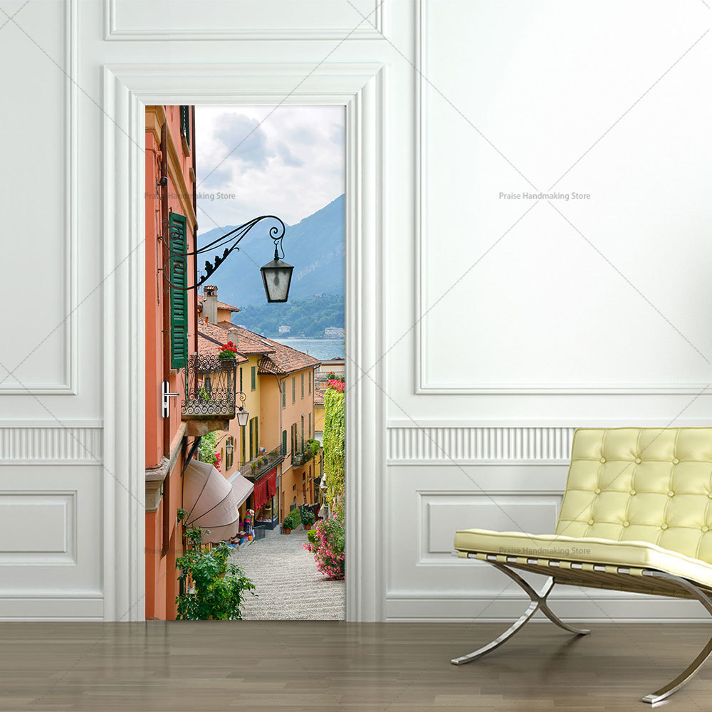 PVC Waterproof Self-adhesive Door Sticker Decoration Room Living Room ...