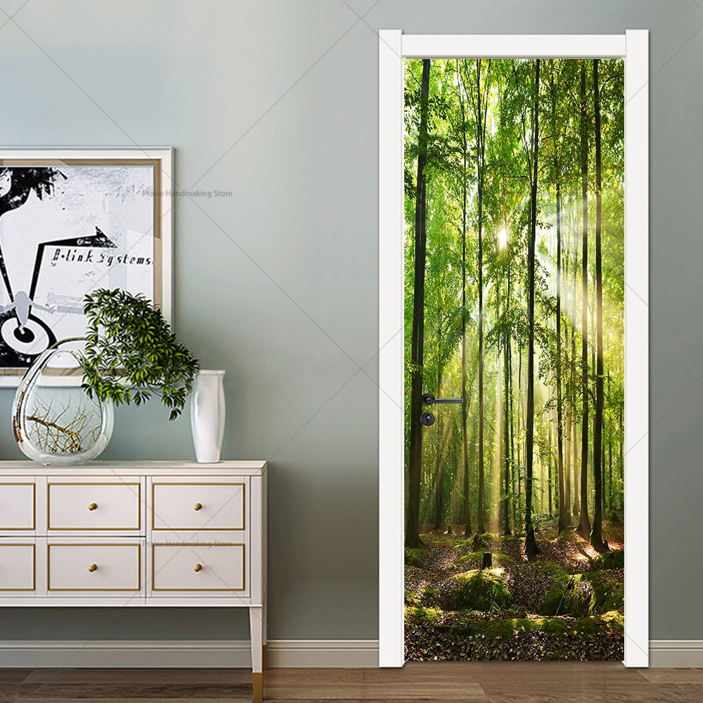 PVC Waterproof Self-adhesive Door Sticker Decoration Room Living Room ...