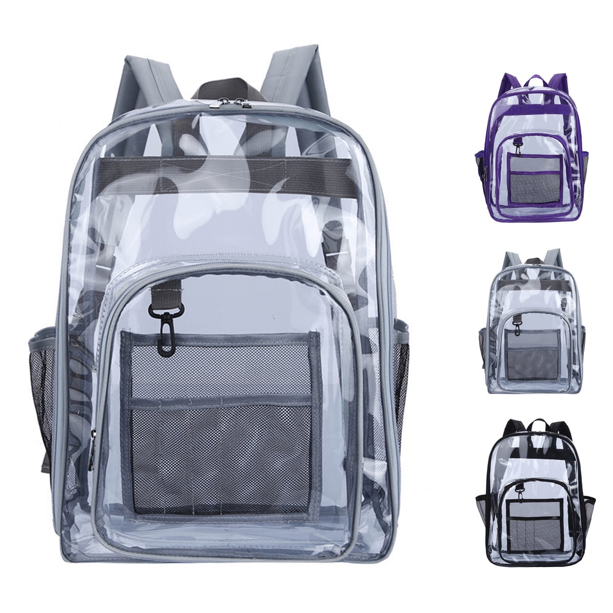 PVC Waterproof Transparent School Bag See Through Backpacks Large ...