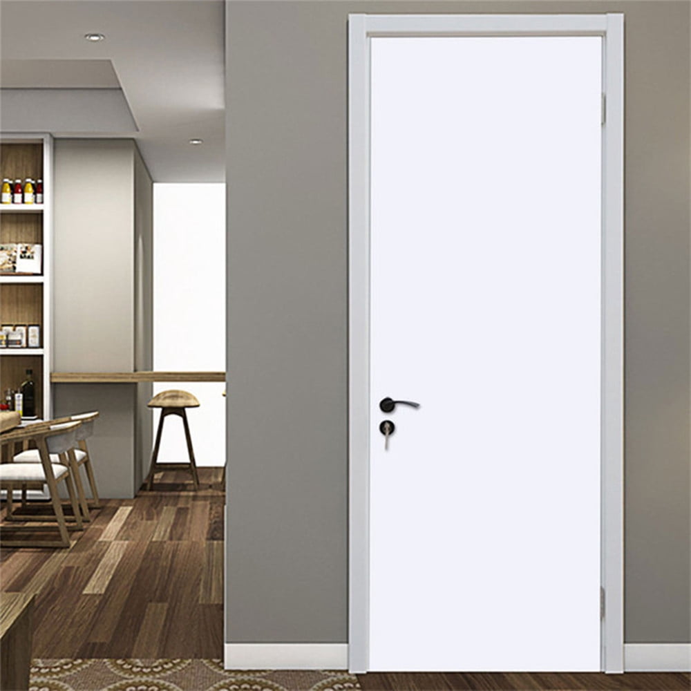 PVC Waterproof White Door Sticker Wood Self-adhesive Wallpaper Doors ...