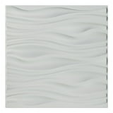 PVC Wave Board Textured 3D Wall Panels, White, 19.7" x 19.7" (12 Pack ...