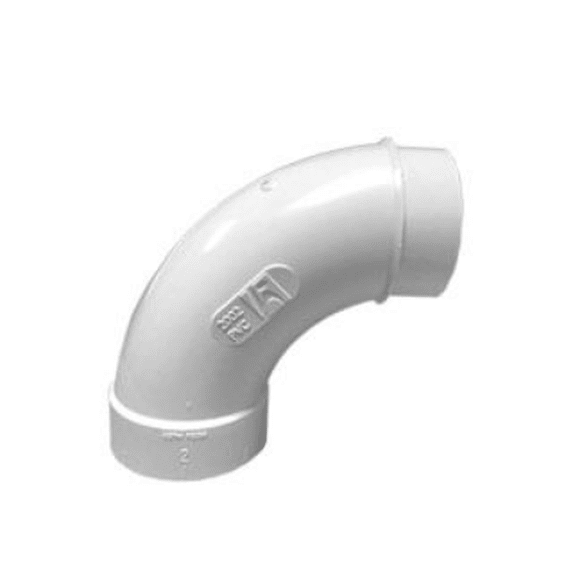 PVC, White, 90 Degree Sweep Spigot Elbow Pipe Fittings - Walmart.com