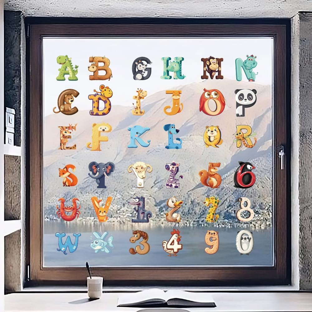 PVC Window Static Stickers Rectangle for Window Decoration Letter ...