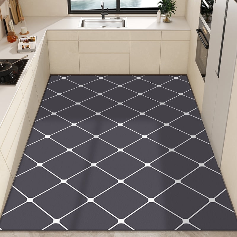 PVC Wipeable Balcony Mat Non-slip Oil-proof Kitchen Rug Refreshing ...