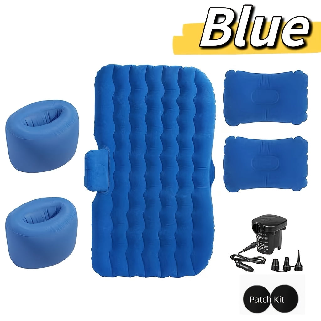 PVC car inflatable mattress in beige, blue and black. With repair kit ...
