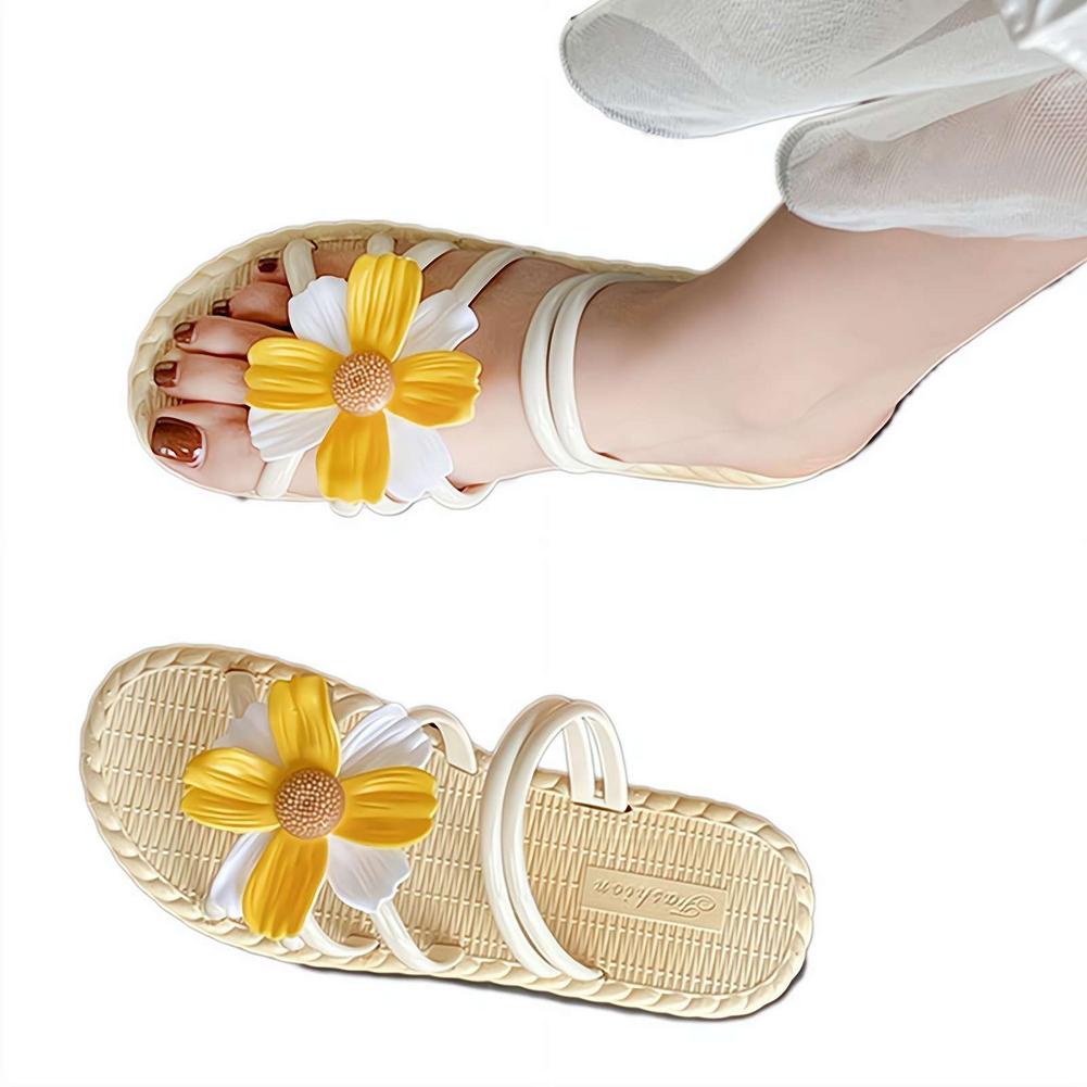 PVC sandals with fashionable flower design, versatile two-wear summer ...