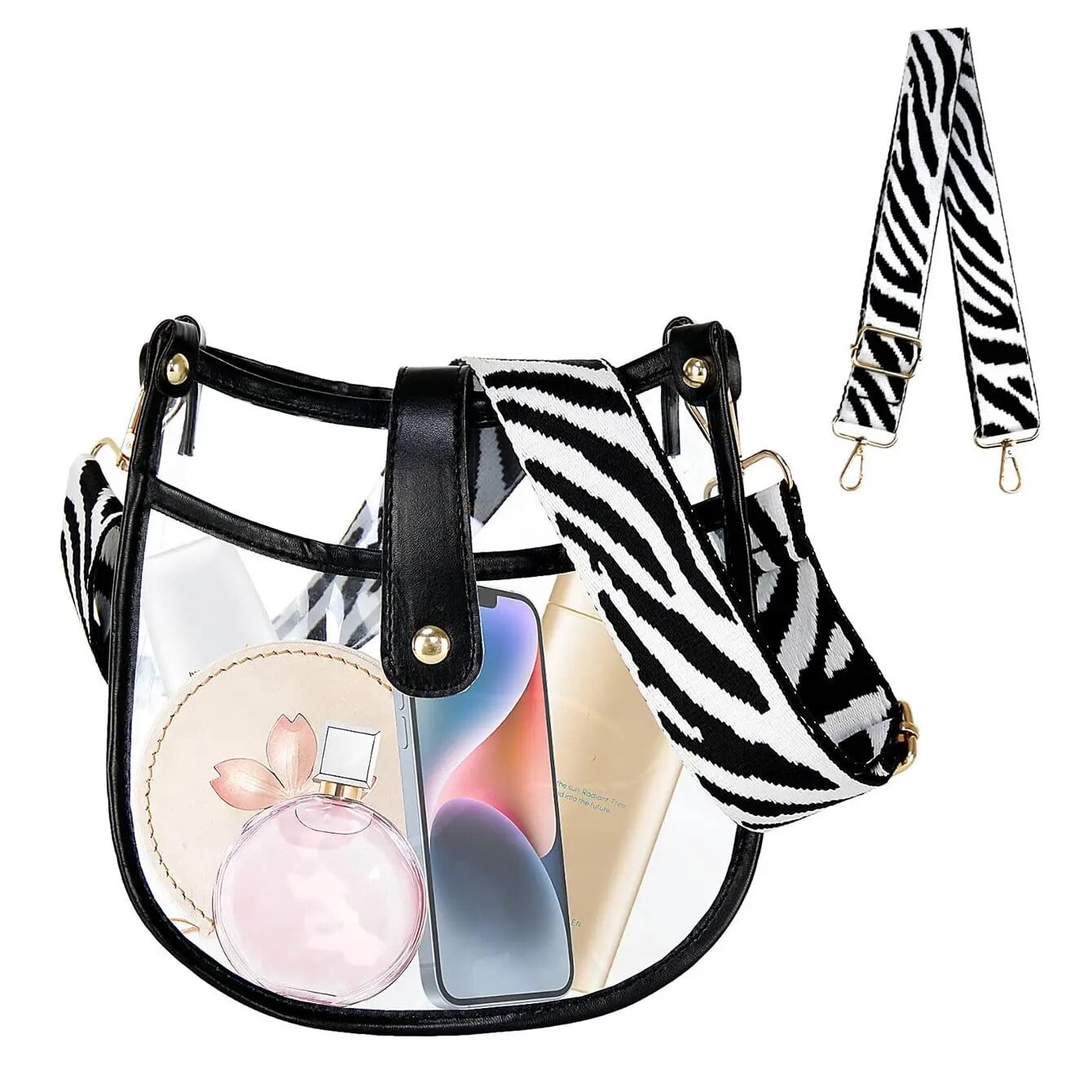 PVC transparent wallet, single shoulder bag, transparent crossbody bag ...