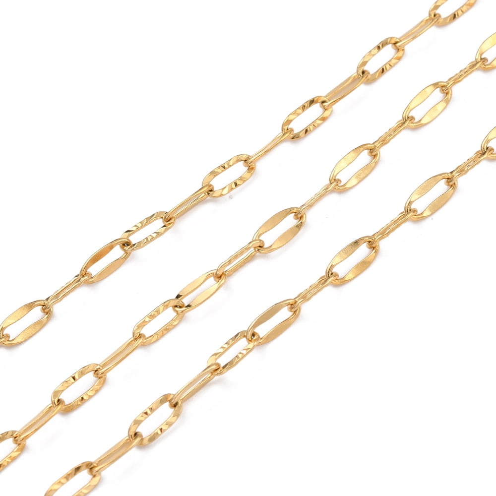 PVD Vacuum Plating 304 Stainless Steel Cable Chains with Spool Soldered ...