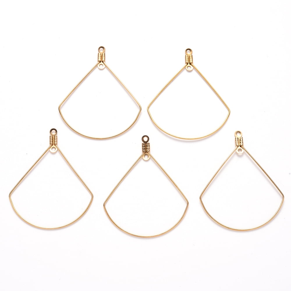 PVD Vacuum Plating 304 Stainless Steel Wire Pendants Hoop Earring ...