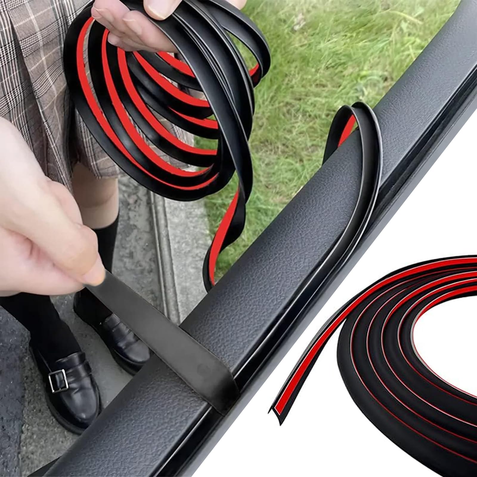 PVOTAWP Car Window Seal RRF12 Rubber Strip, 13Ft Door Edge V-Shape Self ...