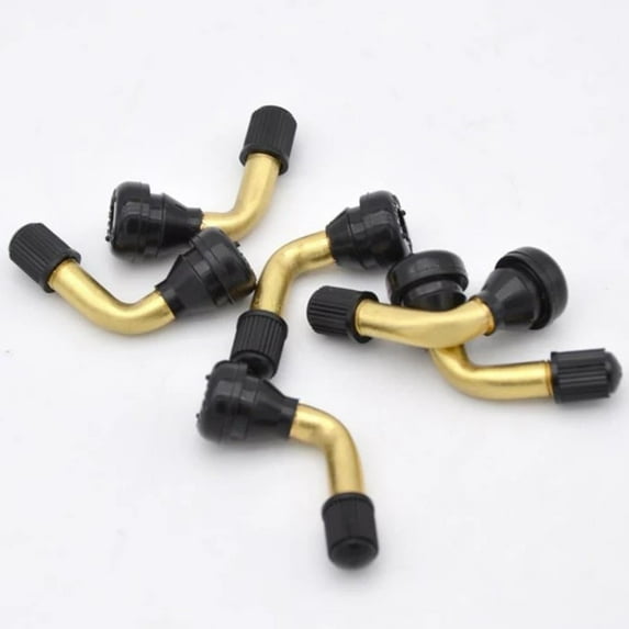 PVR50 Premium 10-Pack Brass Tire Valve Stems 90 Degree Bend, Heavy Duty ...