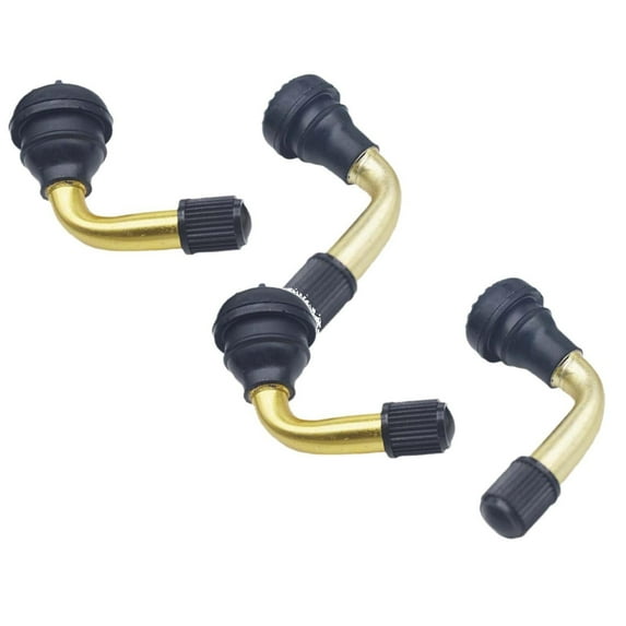 PVR50 Premium 4-Pack Brass Tire Valve Stems 90 Degree Bend, Heavy Duty ...