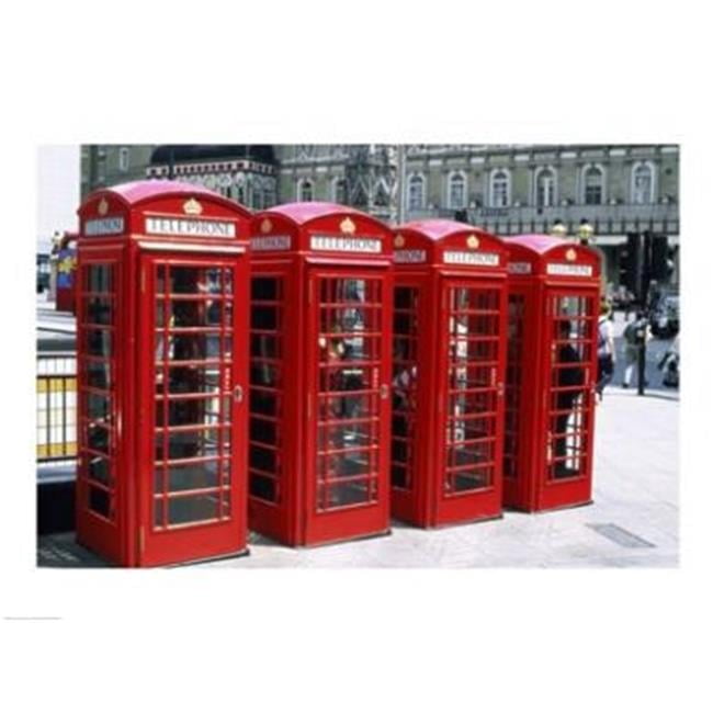 PVT/Superstock Telephone booths in a row London England -24 x 18 ...