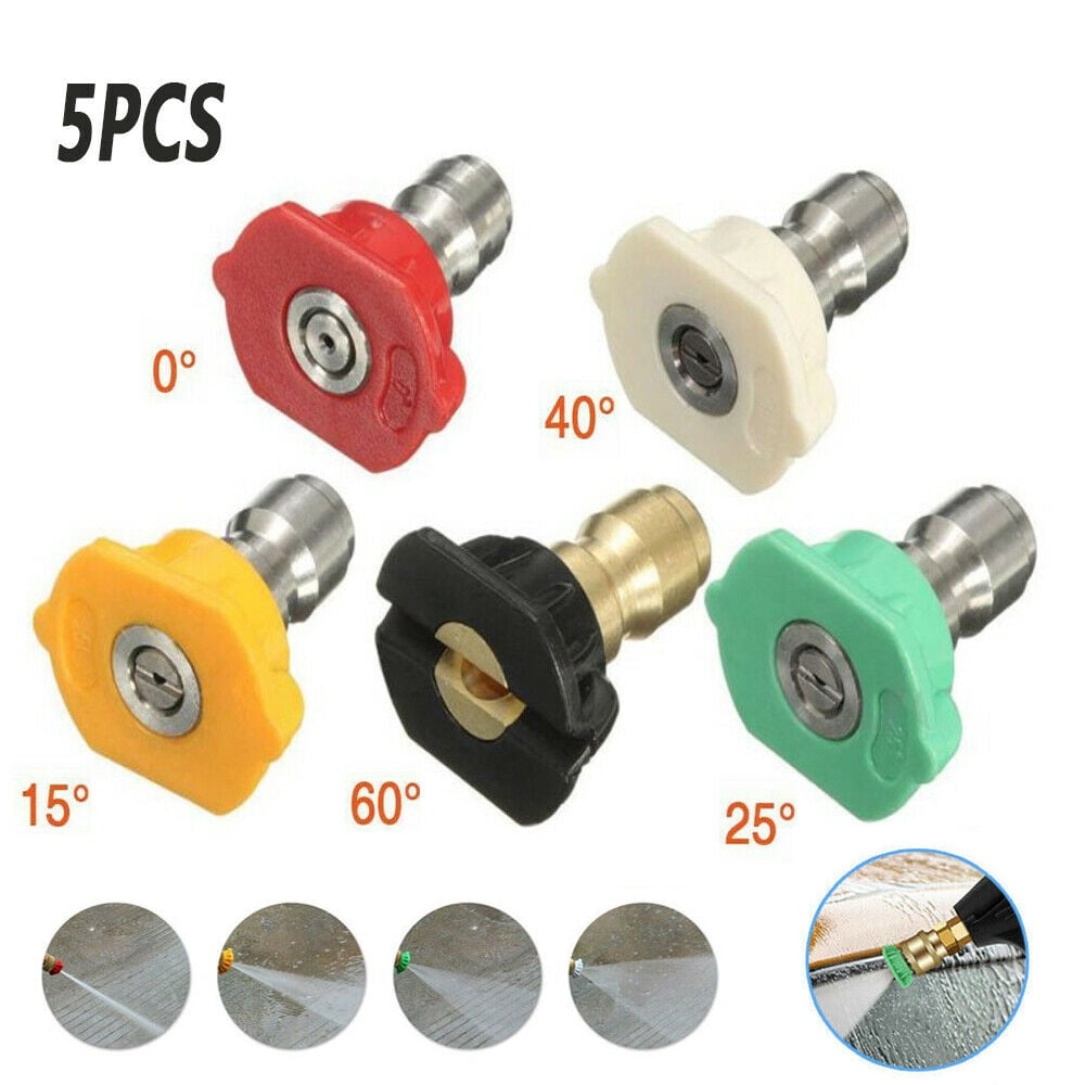 PVUEL 5Pcs High Pressure Washer Spray Nozzles Quick Connect Tip Set ...