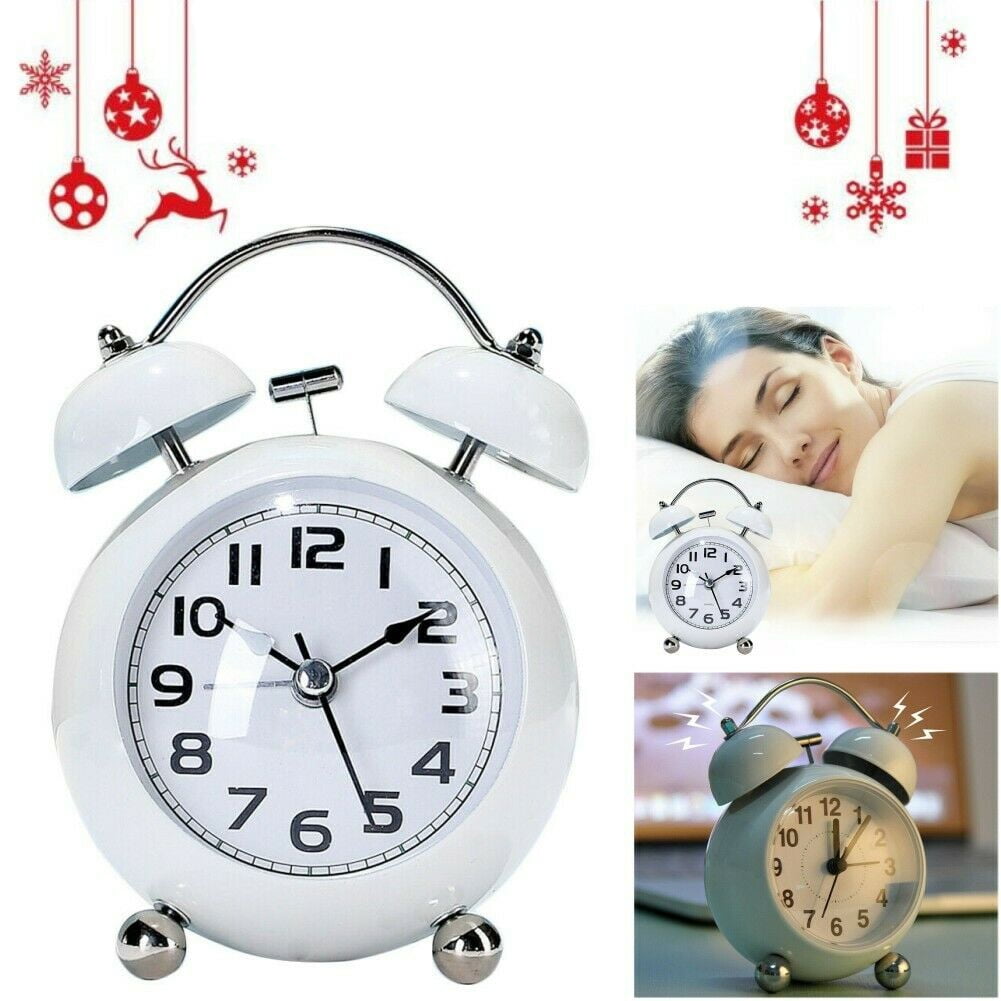 PVUEL Analog Twin Bell Alarm Clock Vintage Retro Classic Bedroom ...