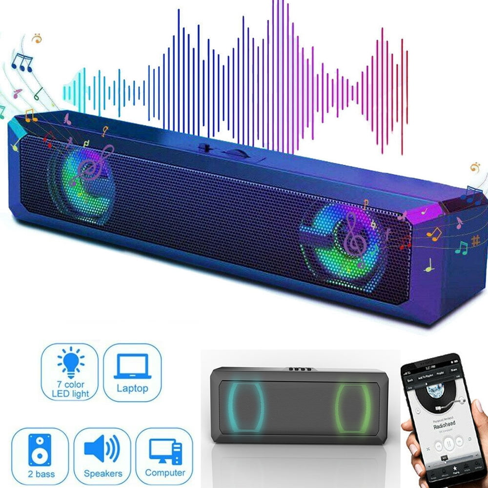 PVUEL Bluetooth Computer Soundbar Speakers Stereo Subwoofer For PC ...
