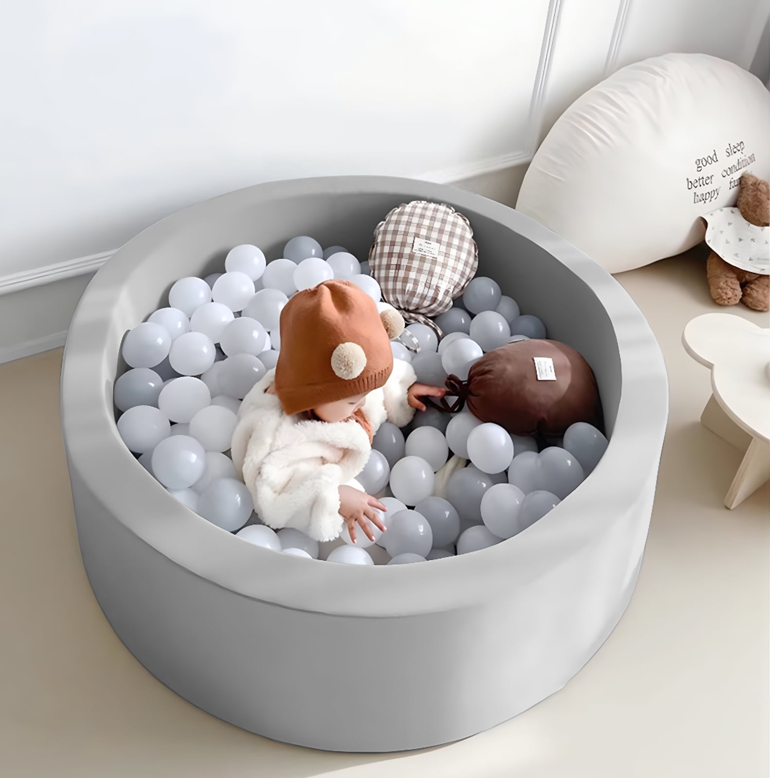 PVUEL Foam Ball Pit, 47.2"x 13.8" Large Ball Pits for Toddlers, Soft ...