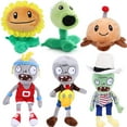 PVZ 6-PC Plush Set - Potato Mine, Sport Zombie & Mixed Plant-Zombie ...