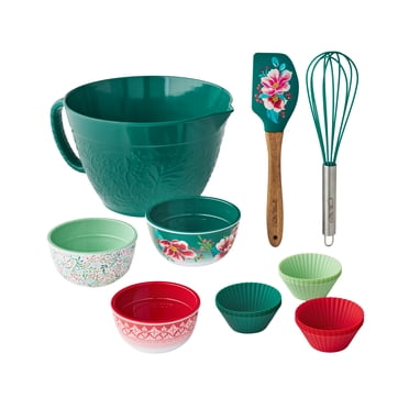 The Pioneer Woman Melamine Mixing Bowl Set, 10-Piece Set, Petal Party ...