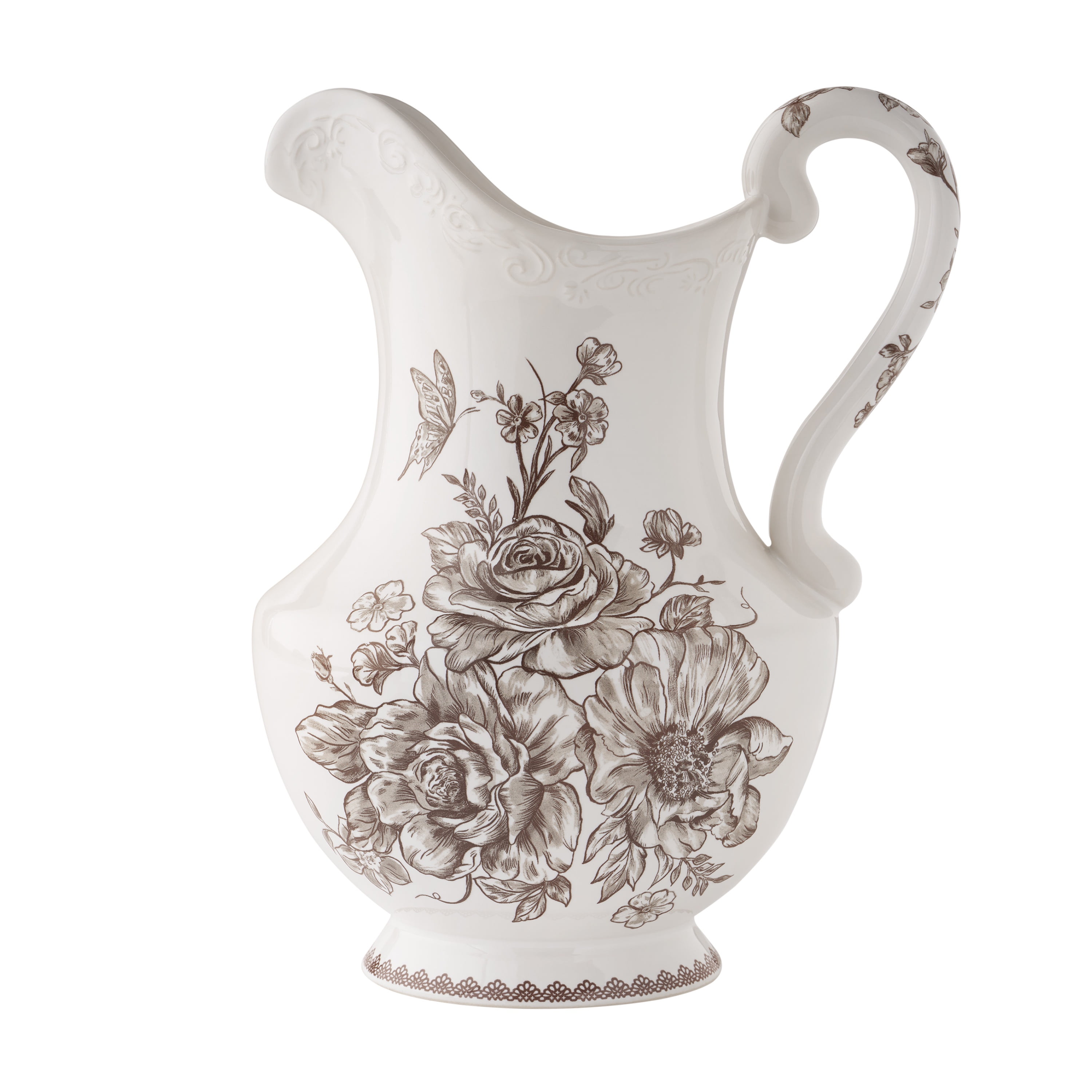 The Pioneer Woman Agatha Stoneware 2-Quart Pitcher, Brown - Walmart.com