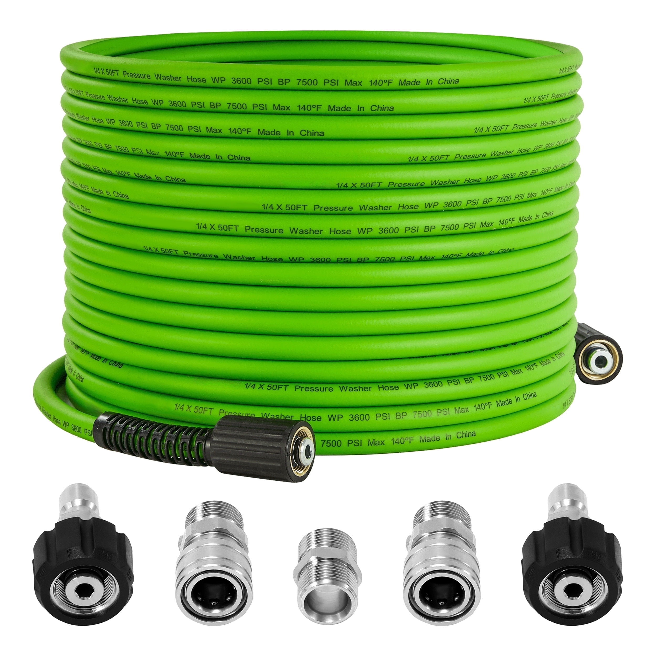 Pressure Washer Hose 50 FT x 1/4", Power Washer Hose Kink Resistant ...