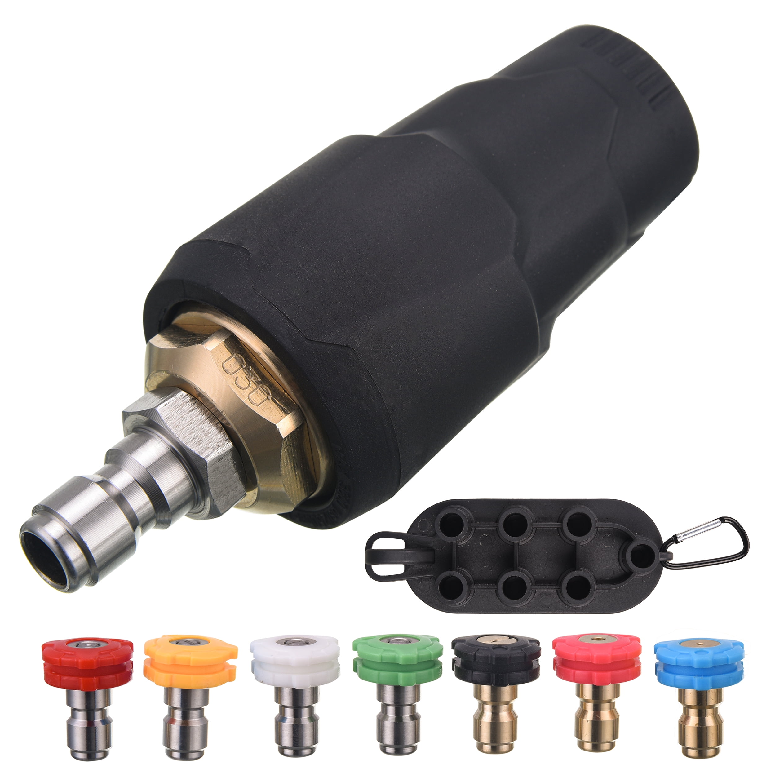PWACCS Pressure Washer Nozzle Tips Full Set, 3600 PSI Rotating Turbo ...