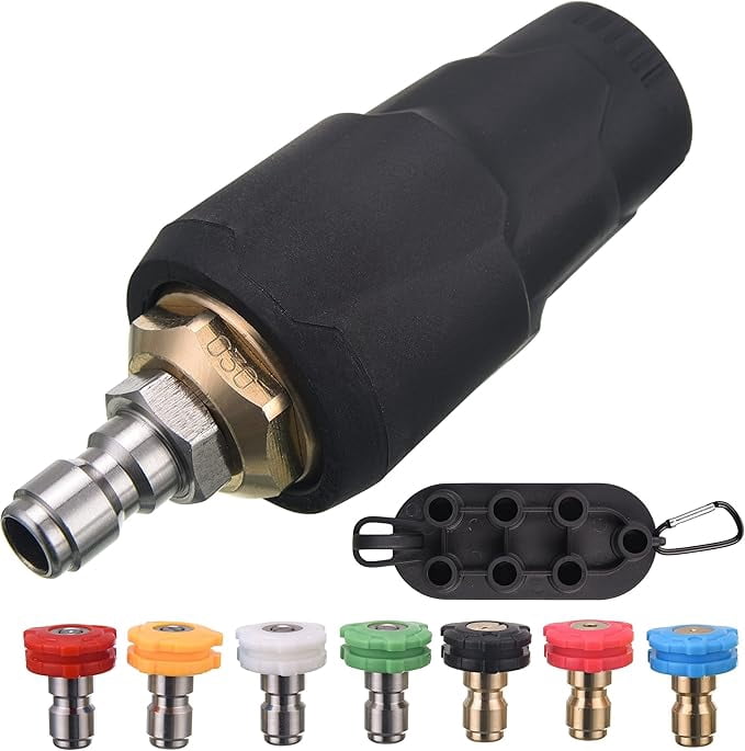 PWACCS Pressure Washer Nozzle Tips Full Set, 3600 PSI Rotating Turbo ...