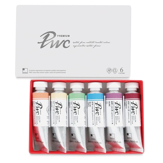 PWC Extra Fine Professional Watercolor - Tint A, Set of 6, Assorted ...
