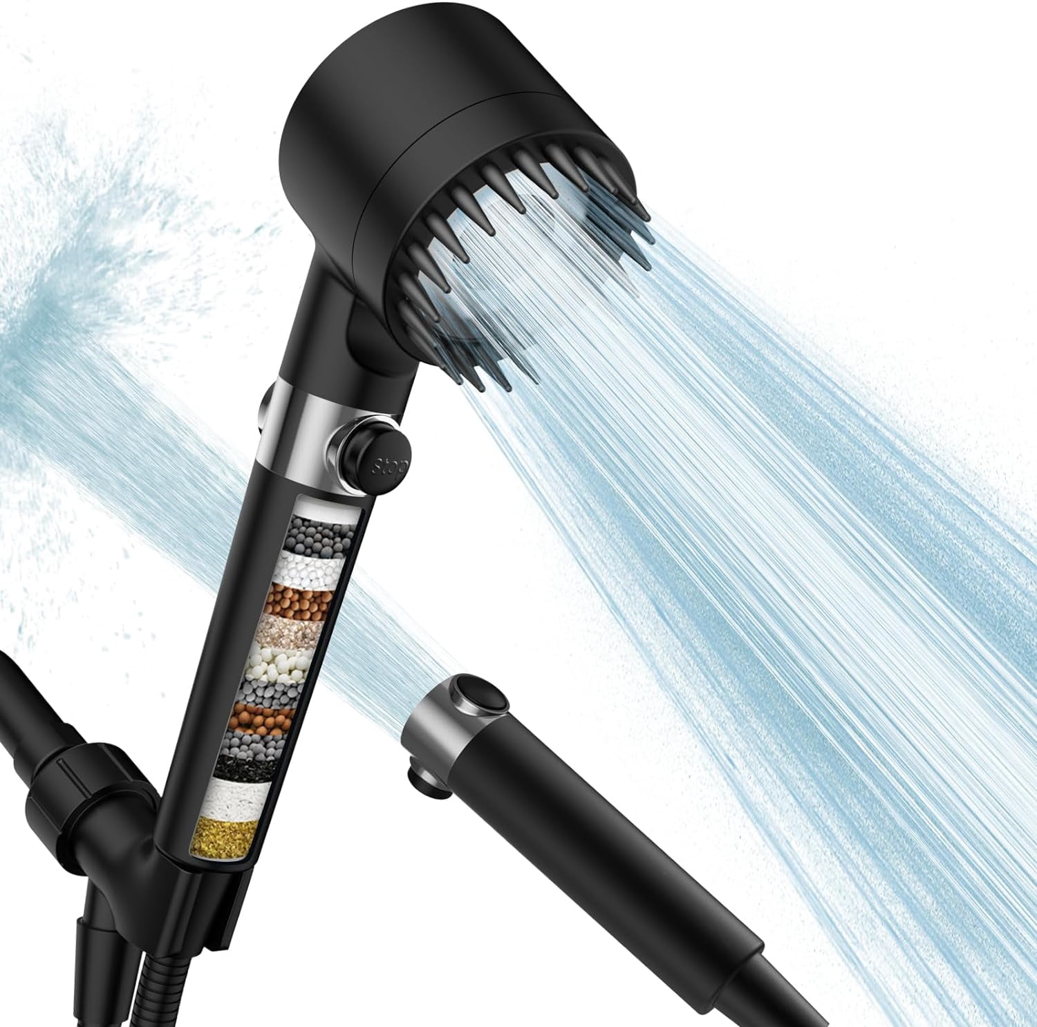 PWERAN Filtered Shower Head with Handheld, High Pressure Water Flow and ...