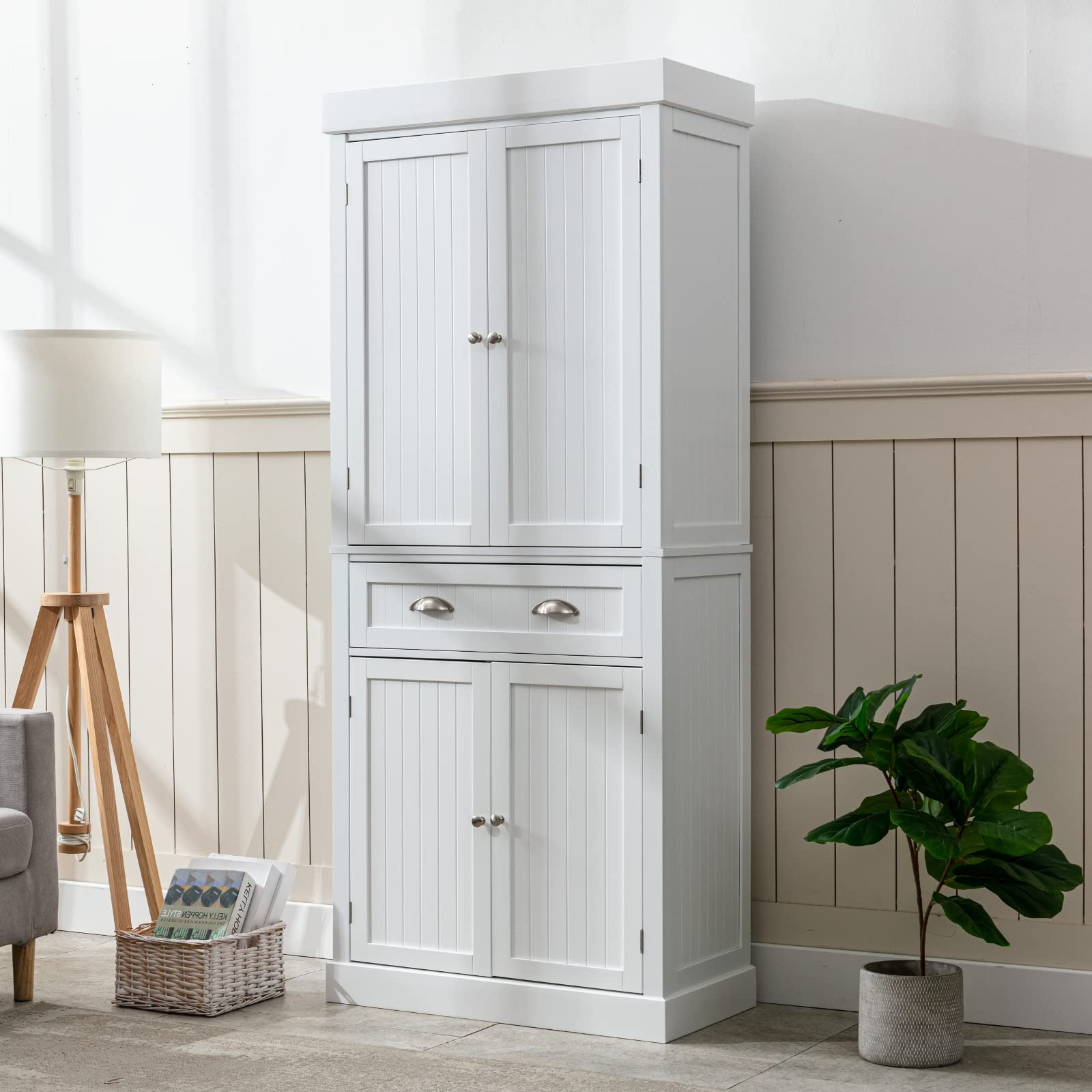 Traditional Coastal Kitchen Pantry with Arched Doors - Walmart.com