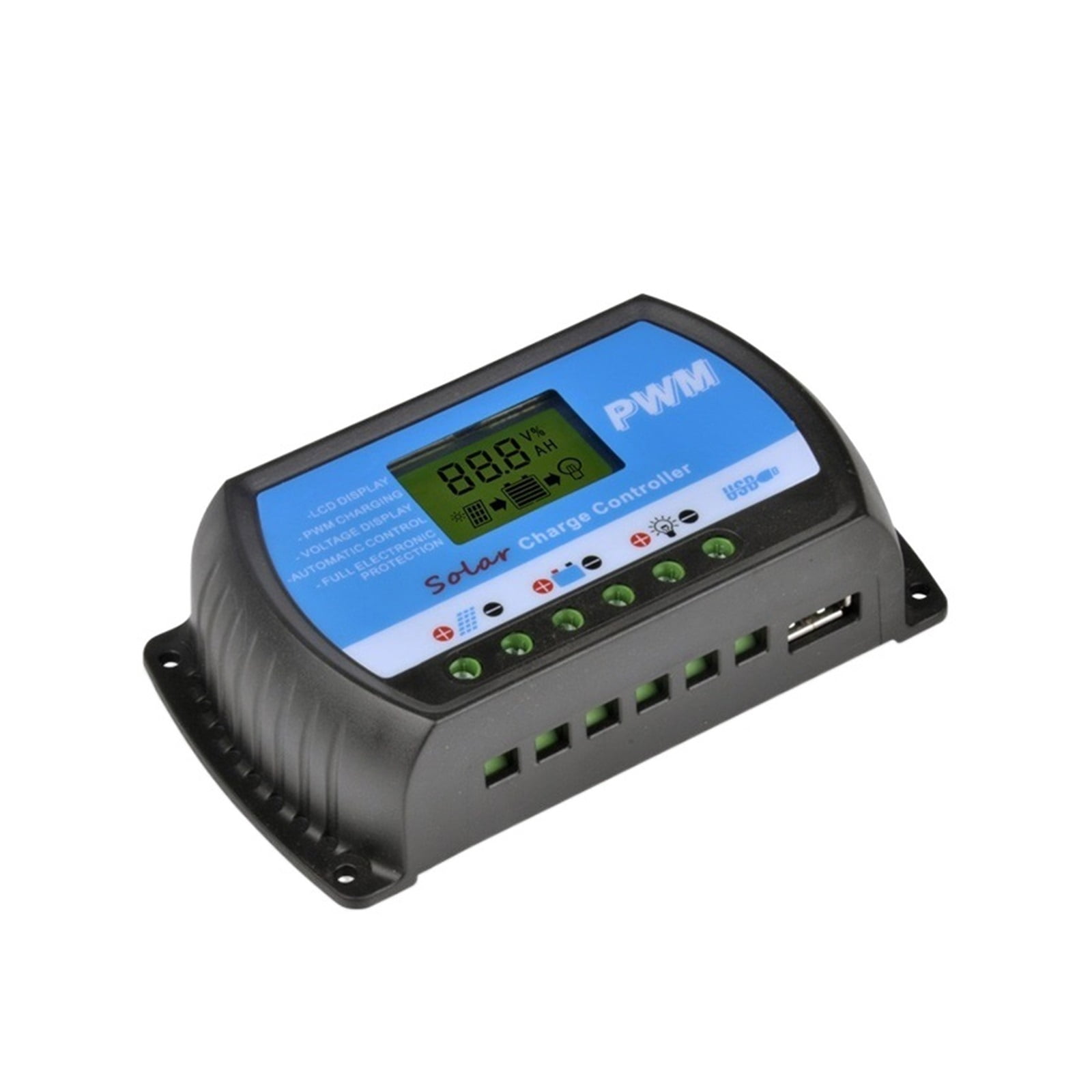 PWM 12V 24V 30A Solar Charge Controller with 0.8A 5V USB Output Big LCD ...