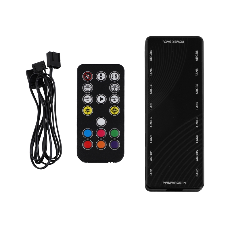 PWM & ARGB Case Fan Hub Splitter ARGB Adapter PWM ARGB Cooling Fan Hub ...