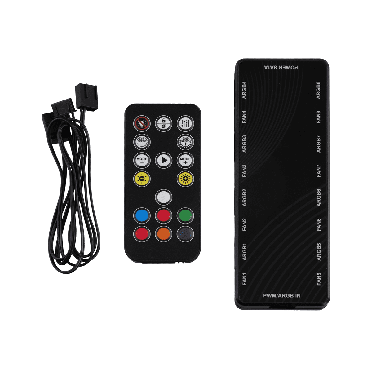PWM & ARGB Case Fan Hub Splitter ARGB Adapter PWM ARGB Cooling Fan Hub ...