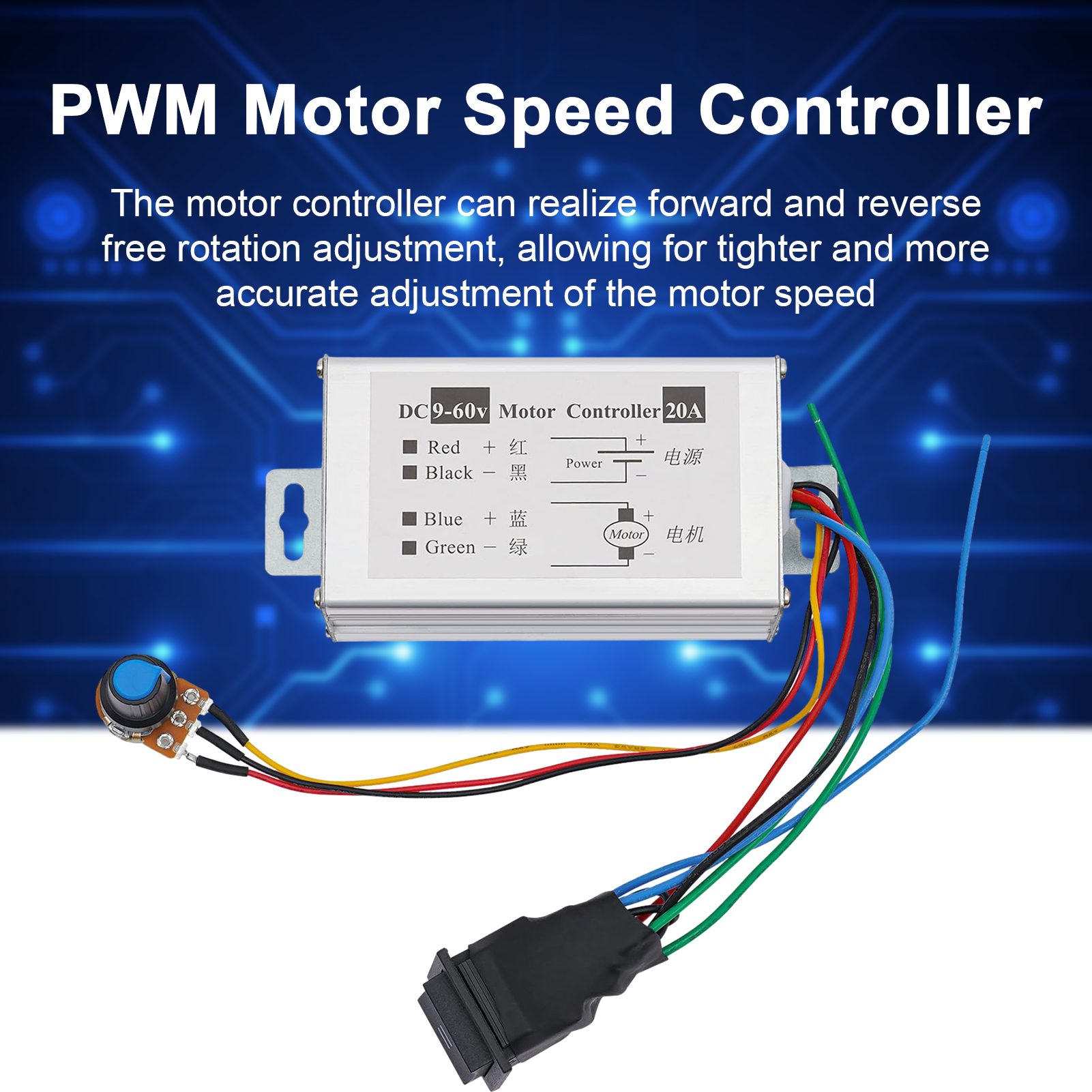 PWM Control Board 1200W Motor Speed Controller Universal Safe to Use ...