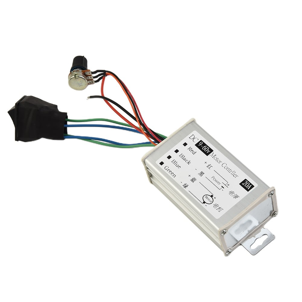 PWM DC Brush Motor Stepless Variable Speed-Controller Switch 12V 24V ...