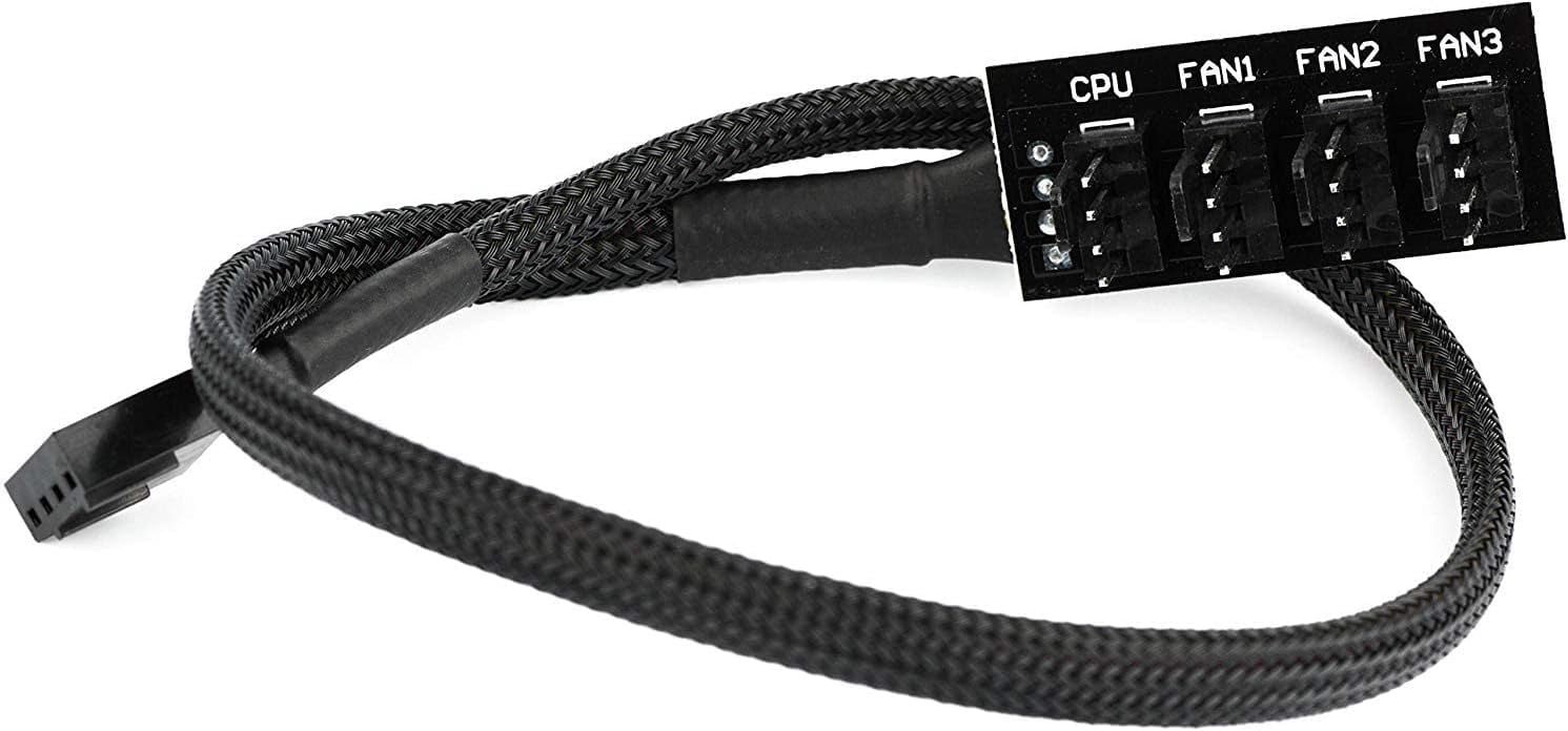 PWM Fan Hub, PC CPU Cooling 4 PIN/3PIN Fan Power Cable Hub Splitter ...