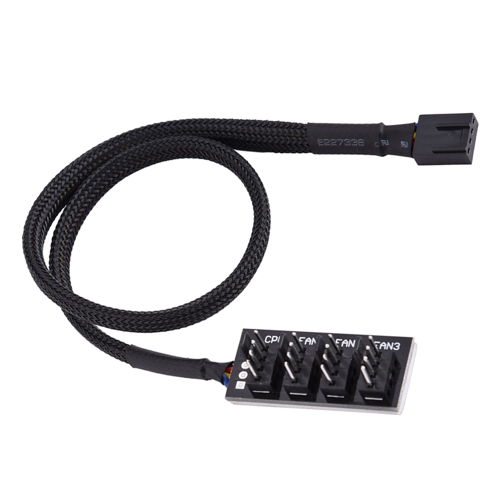 PWM Fan Hub, PC Fan Splitter 4 Way Sleeved Power Supply Cable Adapter ...
