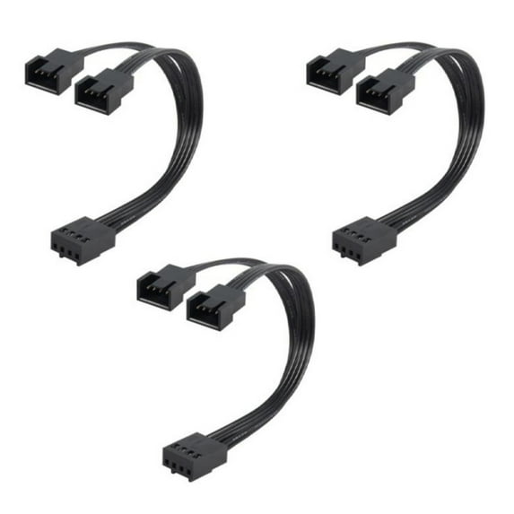 PWM Fan Splitter 4Pin Adapter Cable 1 to 2 Computer CPU Fan Splitter PC ...