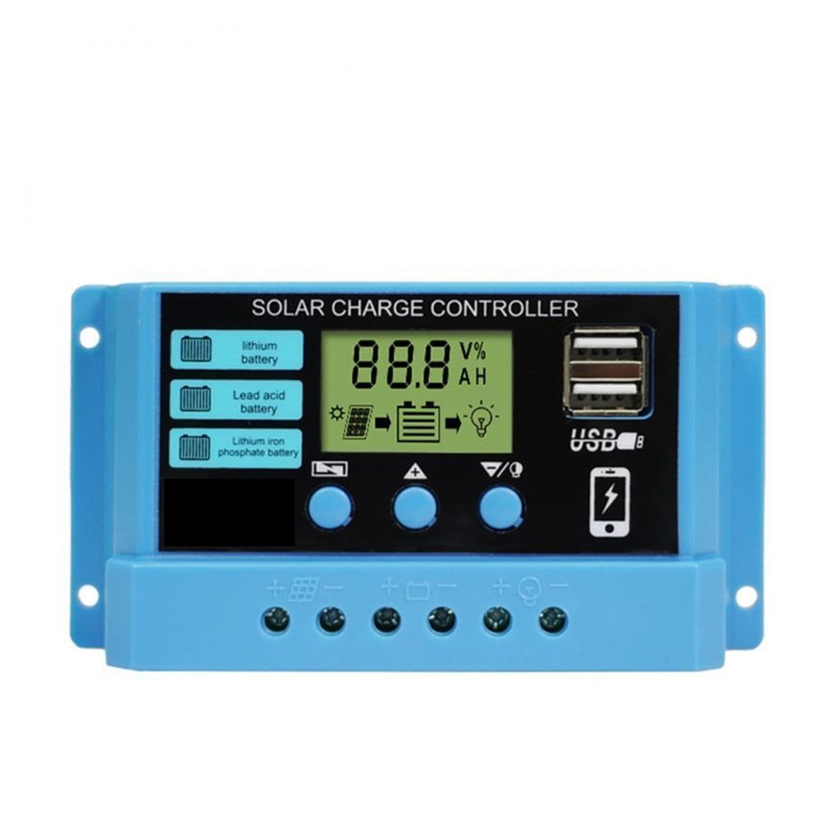 PWM Solar Charge Controller 10A 20A 30A 12V 24V PV Regulator With LCD ...